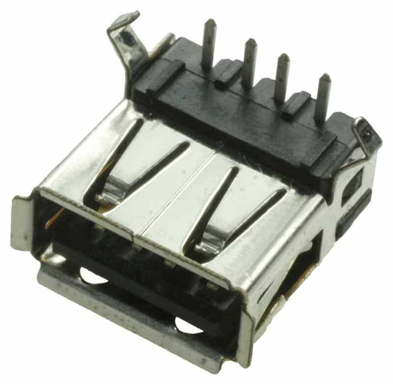 292303-1 USB Type A USB 2.0 Receptacle 4 Pos Through Hole Right Angle ...