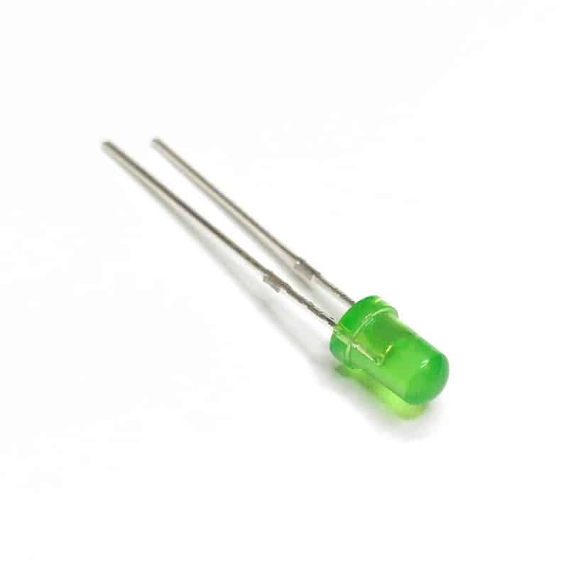 LED-3MMDIFFGRN 3mm Diffused Green LED Extremely Bright 20mA 3.0V - 3.2V ...