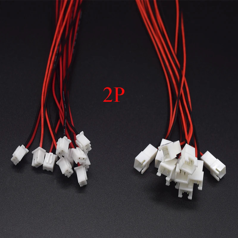 PREWIRED-JST-XH-2.54-2P-10 JST connector 2 Position M+F 2.54mm 100mm leads 10 Pack - HardCore ...