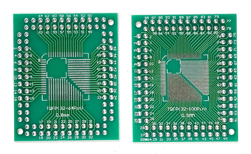 SMD2DIPTQFP SMD to DIP Adapter PCB TQPF 32-64pin 0.8mm and 32-100pin 0 ...